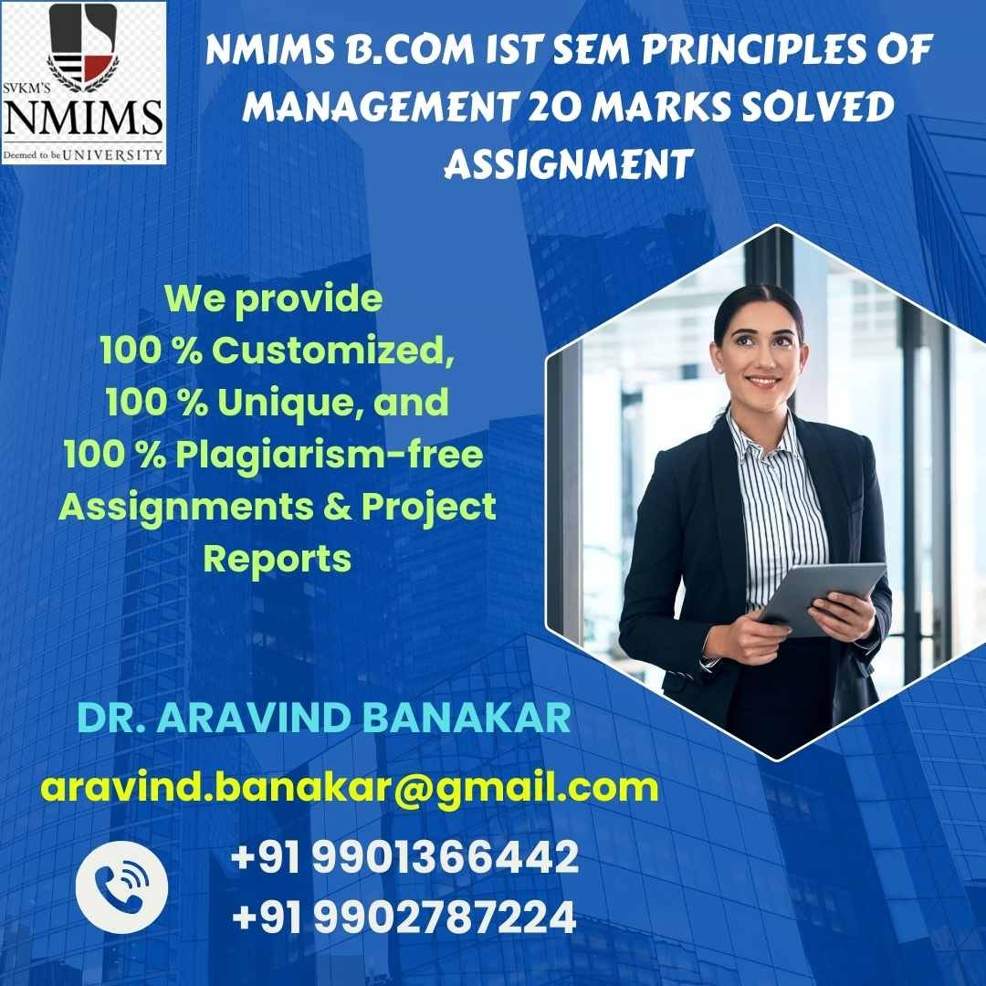 NMIMS B.Com 1st Sem Principles of Management Assignment